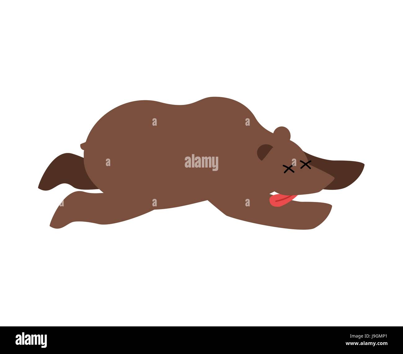 Dead bear. wild animal deceased. Corpse of grizzly Stock Vector Image ...