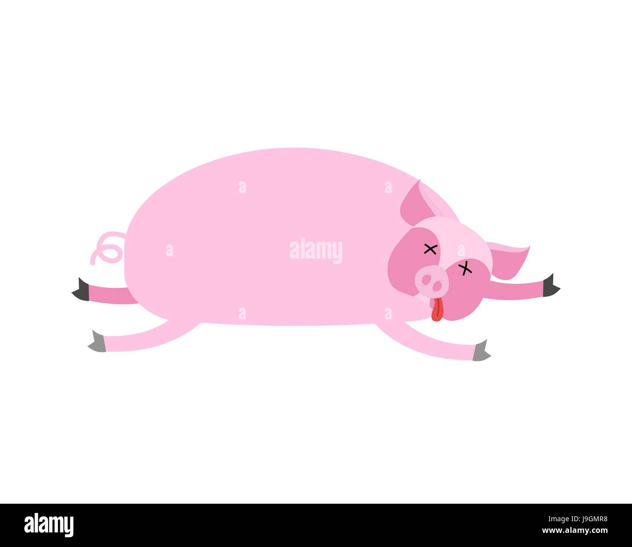 Dead pig. Farm animal is dead. Corpse of swine Stock Vector Image & Art ...