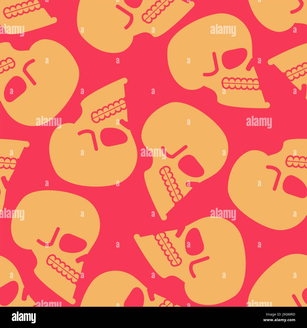 Skull seamless pattern. texture skeleton head. Skulls ornament. bone ...