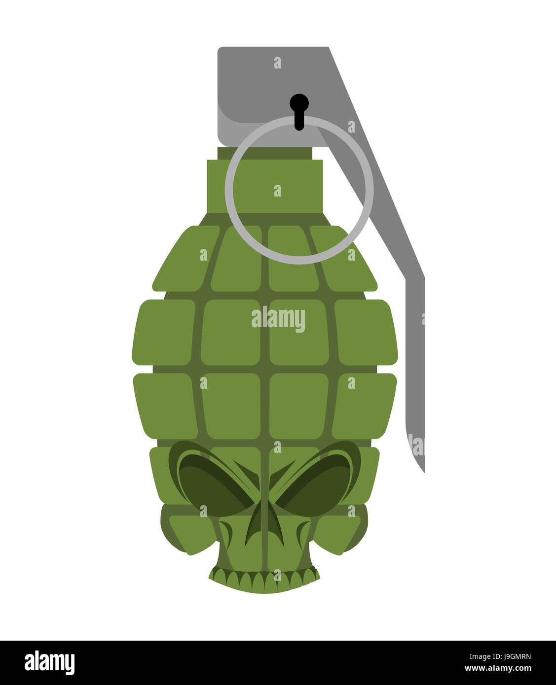 grenade skull. Head skeleton military ammunition. army bomb skull Stock ...