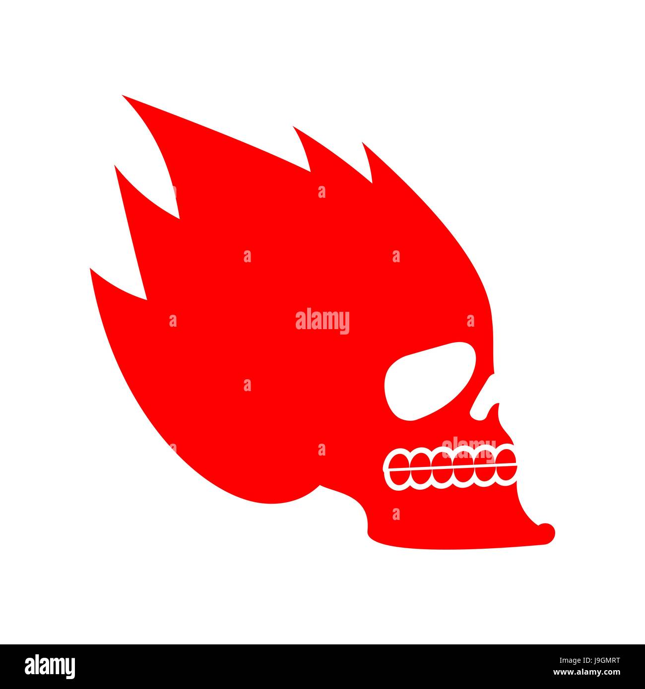 Skull fire head skeleton flame Cut Out Stock Images & Pictures - Alamy