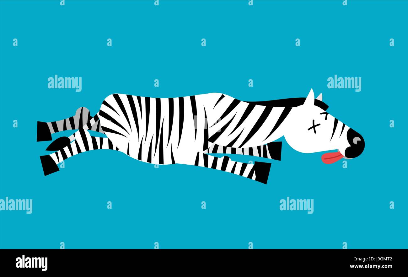 Dead Zebra. African animal deceased. Corpse of wild beast Stock Vector ...