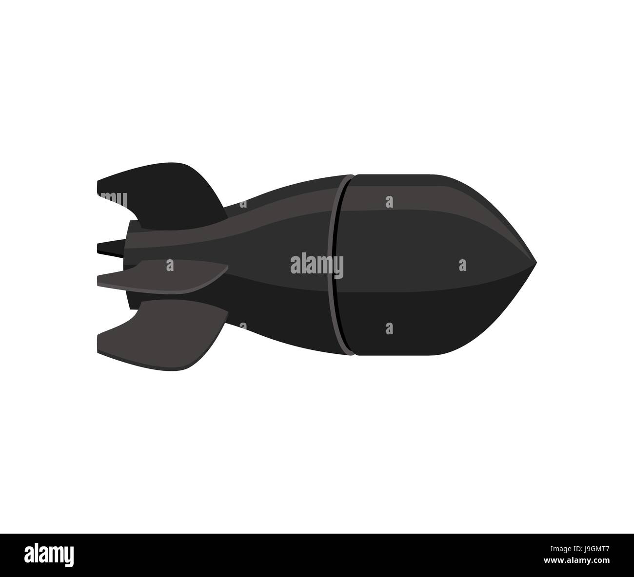 Air bomb isolated. Fighting rocket on white background. Military bomb ...