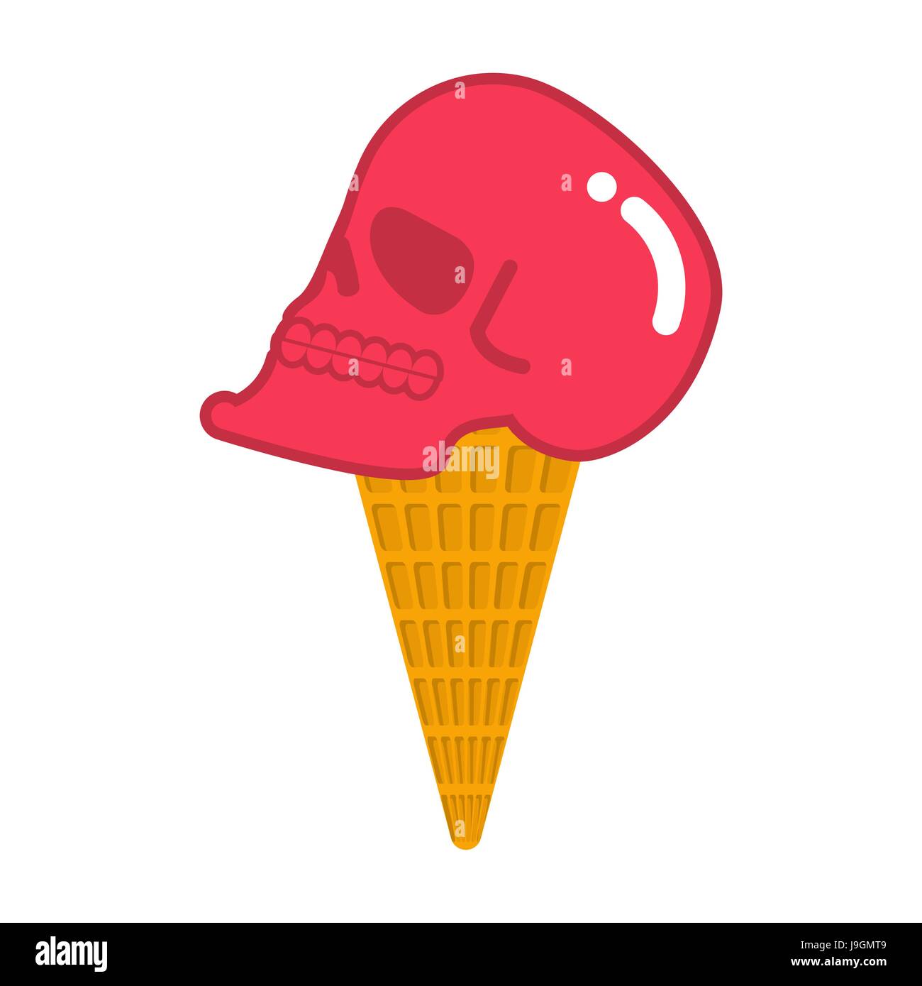 Skull ice cream. skeleton head sweetness. Dangerous sweet Stock Vector ...