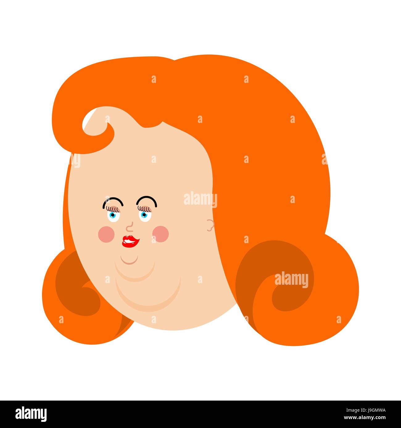Portrait smiling overweight woman Stock Vector Images - Alamy