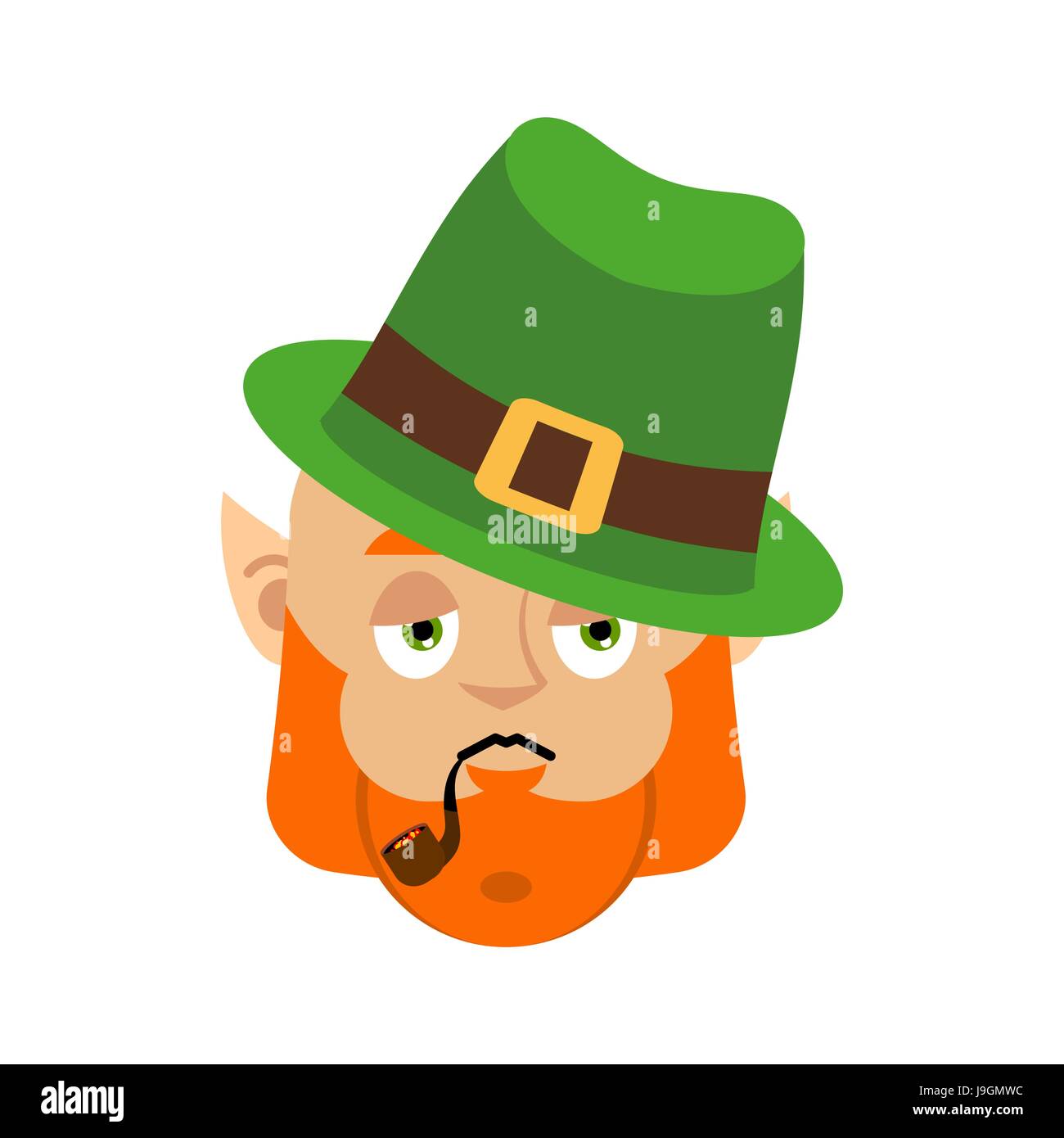 Leprechaun Sad. Dwarf with red beard sorrowful Emoji. Irish elf ...
