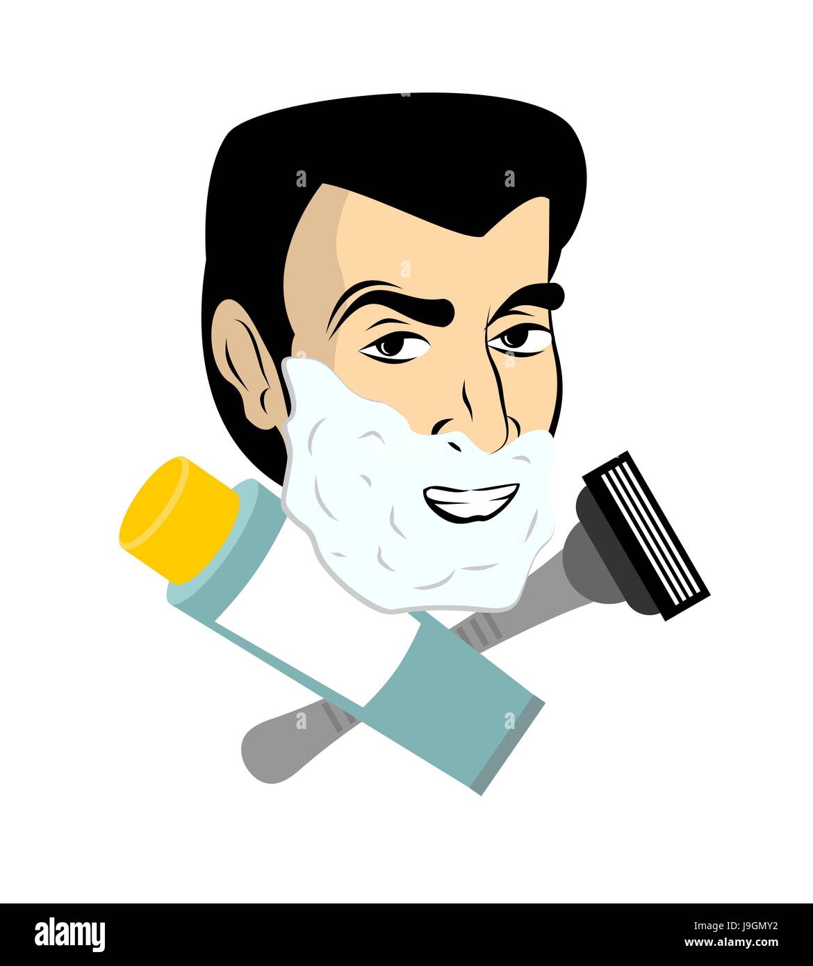 Shaving foam head Cut Out Stock Images & Pictures - Alamy