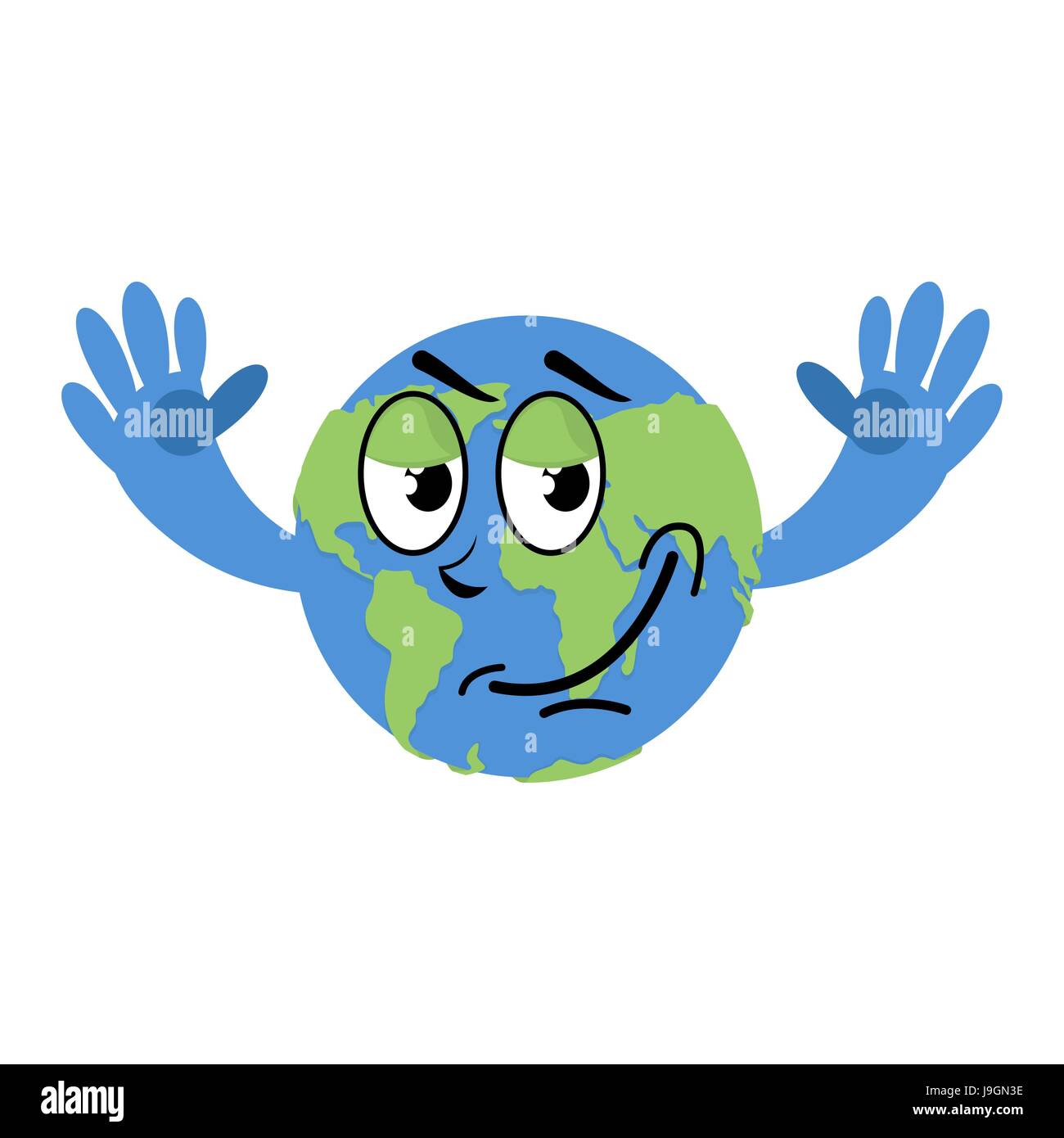 Happy Earth isolated. Good Planet on white background. Earth Day ...
