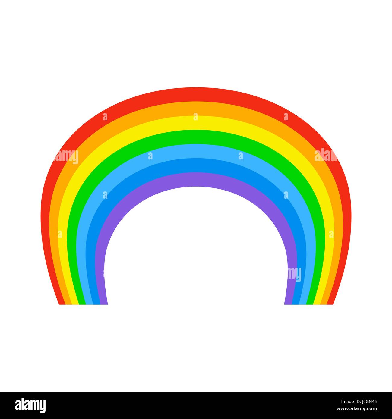 Rainbow isolated. Natural colored arc on white background Stock Vector ...
