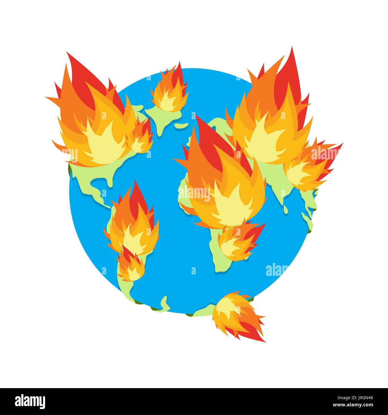 Earth on fire. Planet is burning. Disaster. doomsday Stock Vector Image ...