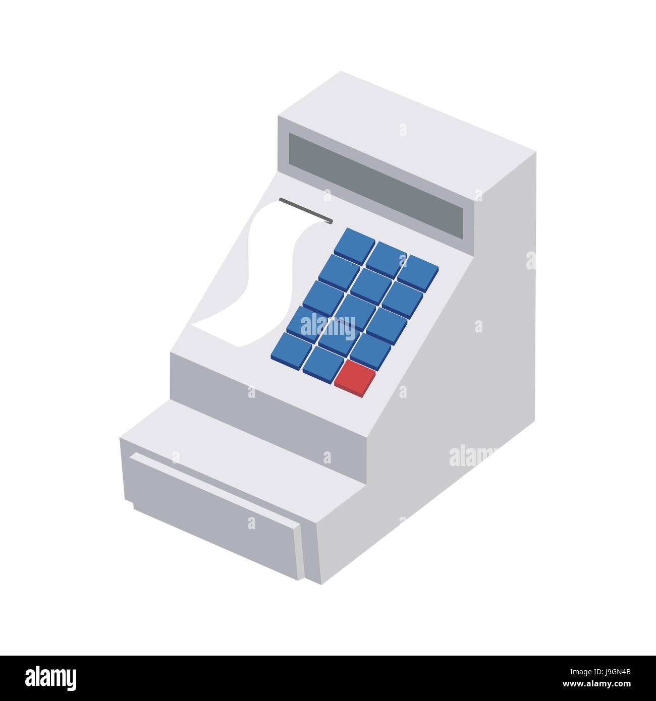 Cash register isolated. Financial accessory store on white background ...