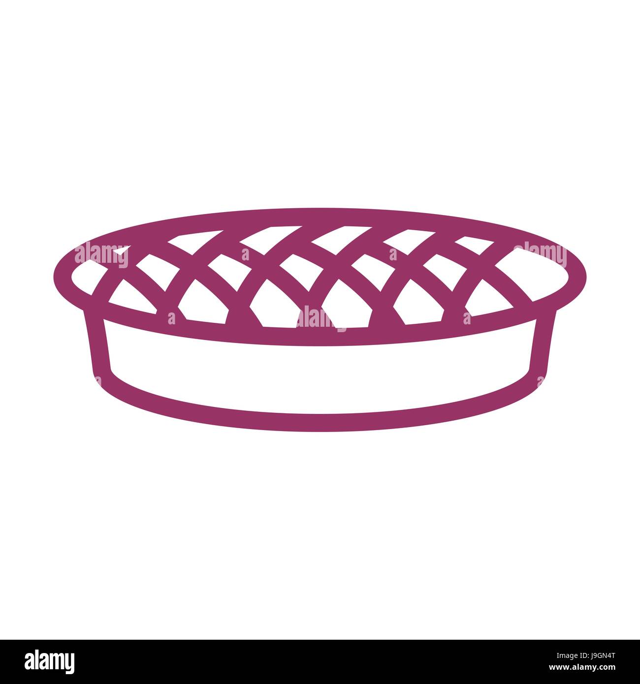 Pie line icon. Sign for production of bread and bakery Stock Vector ...