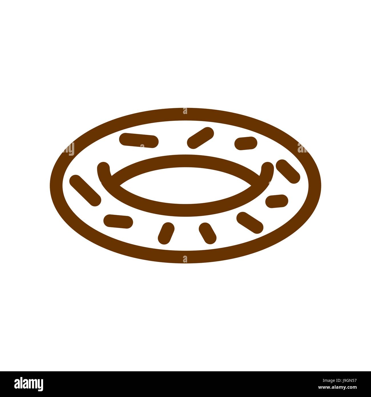 donut line icon. Sign for production of bread and bakery Stock Vector ...