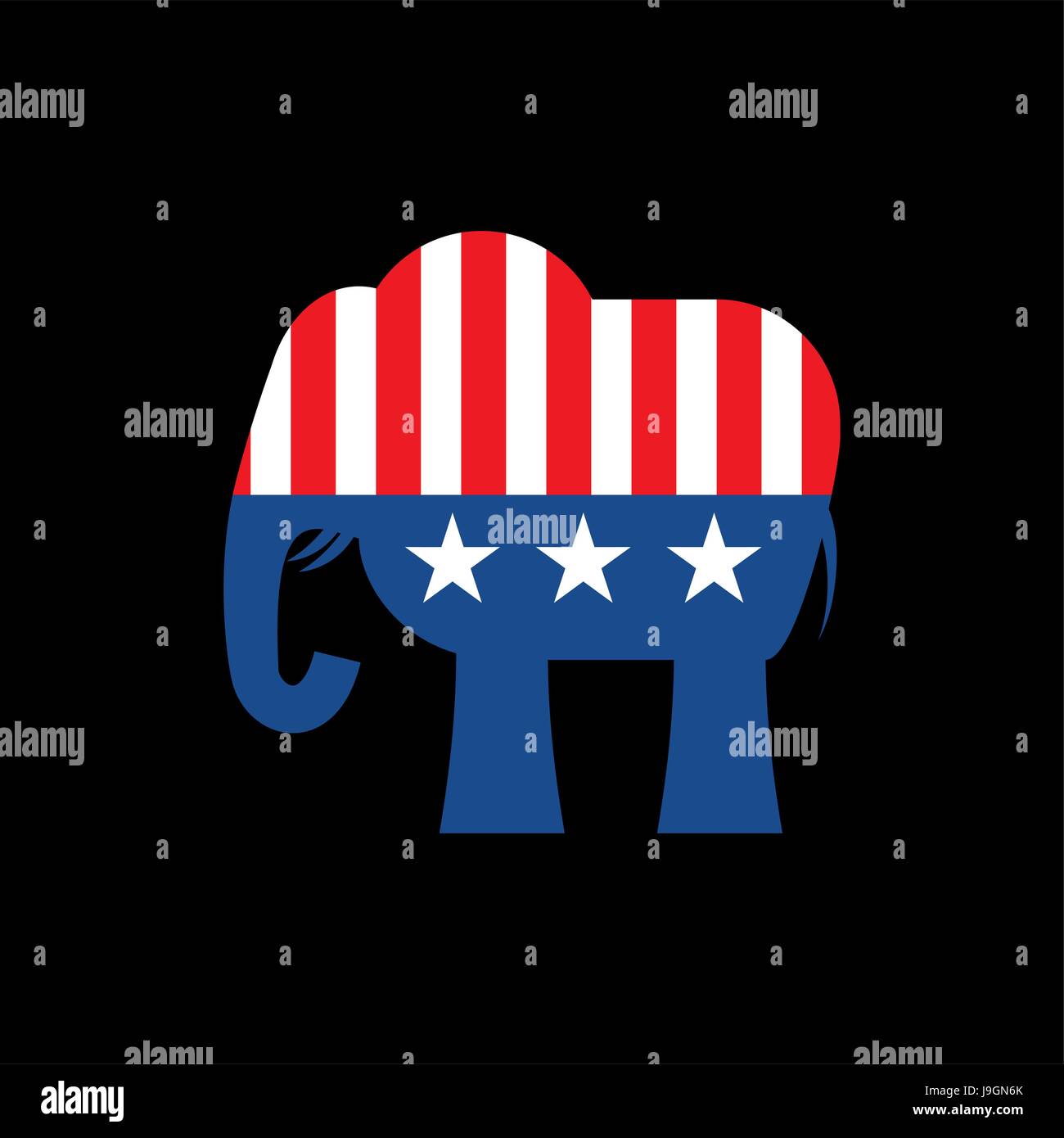 Republican elephant and US flag. Political Party America Stock Vector ...