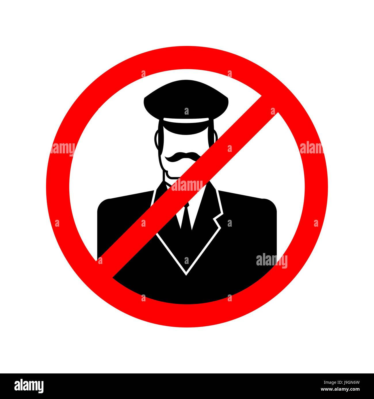 Stop doorman. Red prohibition sign. Ban tip Stock Vector Image & Art ...
