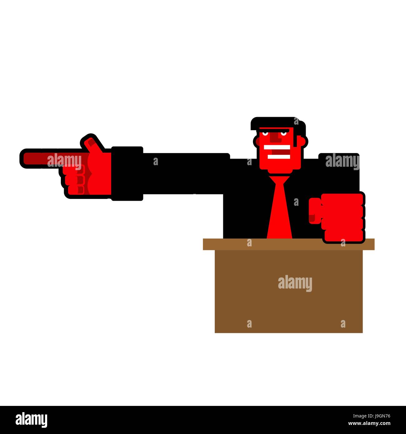 Angry man shouting pointing finger Stock Vector Images - Alamy