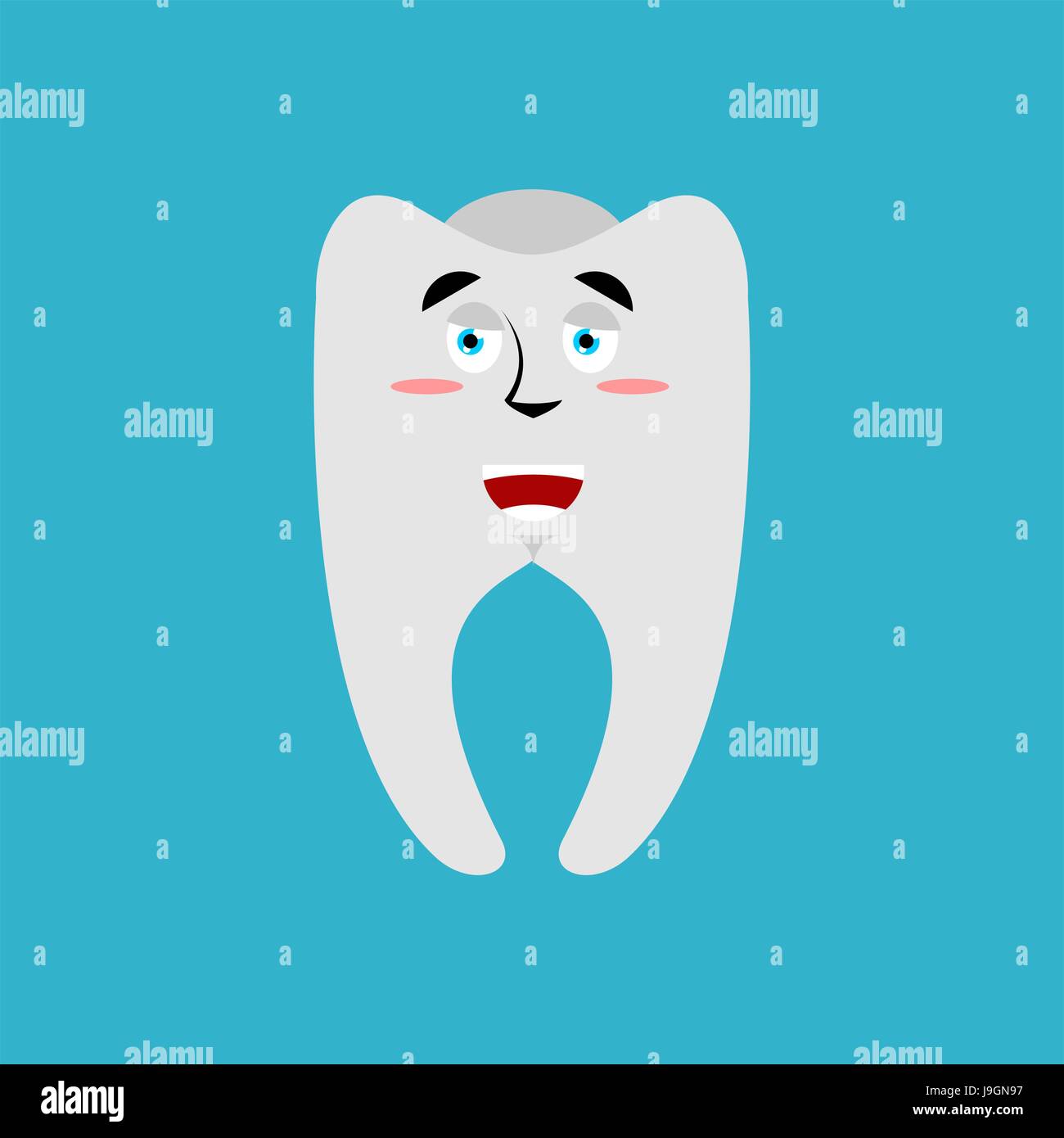 Tooth Happy Emoji. Teeth merry emotion isolated Stock Vector Image ...