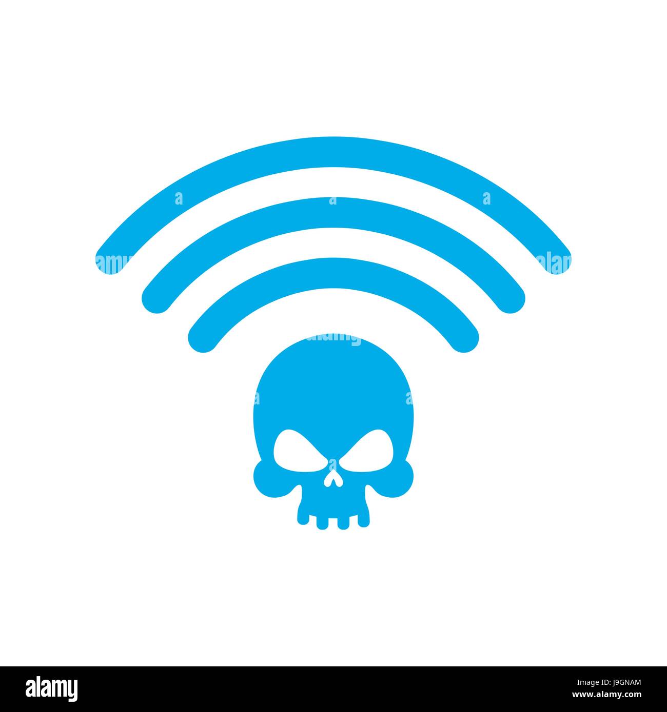 Wi-fi death. WiFi mortal. Wireless connection skull. Passing doom ...