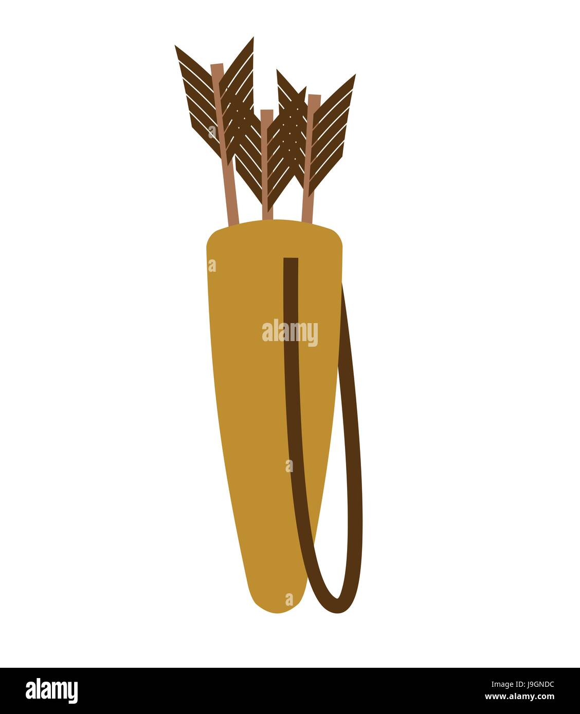Quiver of arrows isolated. Archer accessory on white background Stock ...