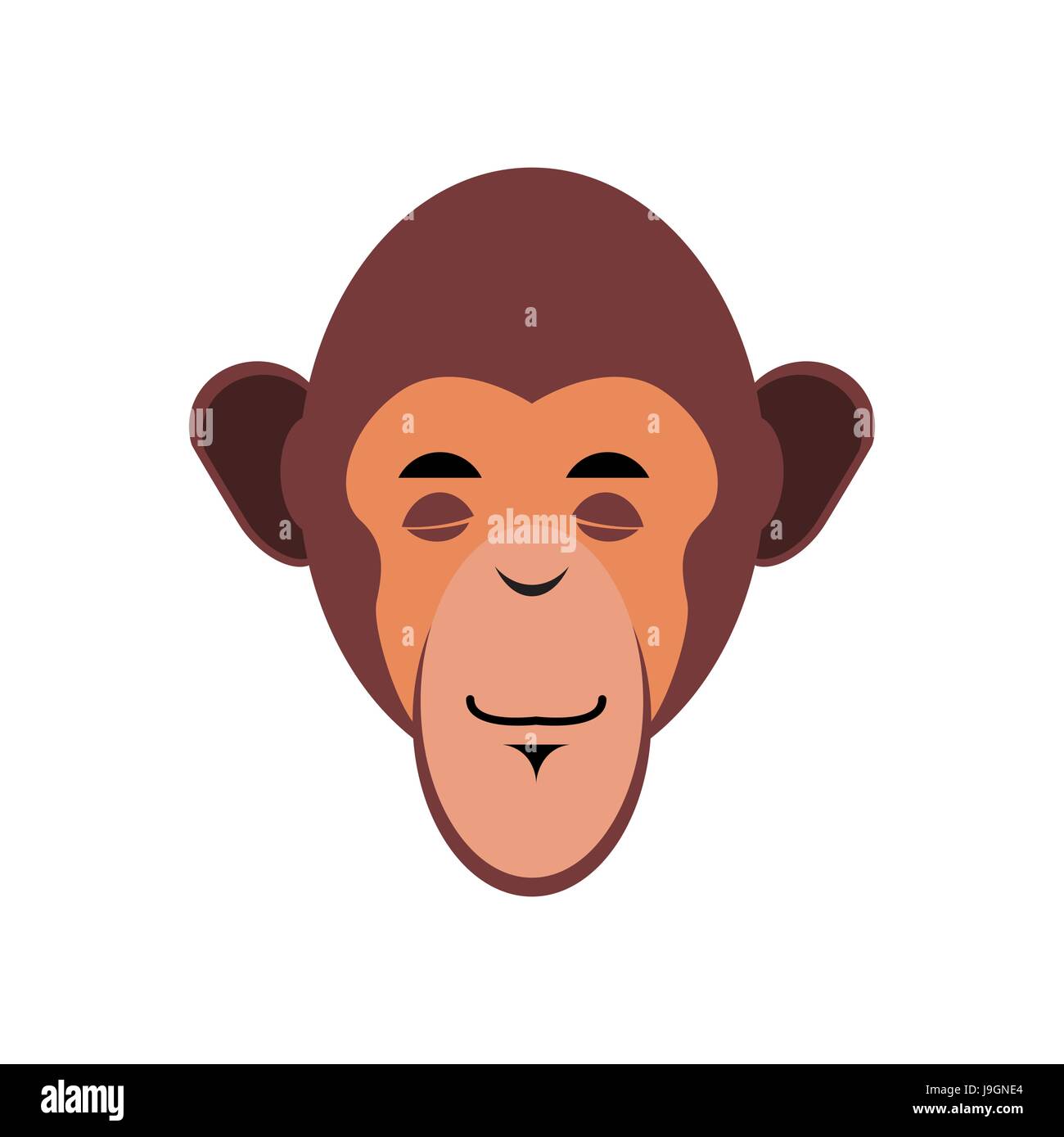 Monkey Sleeping Emoji. marmoset asleep emotion isolated. Chimpanzee ...