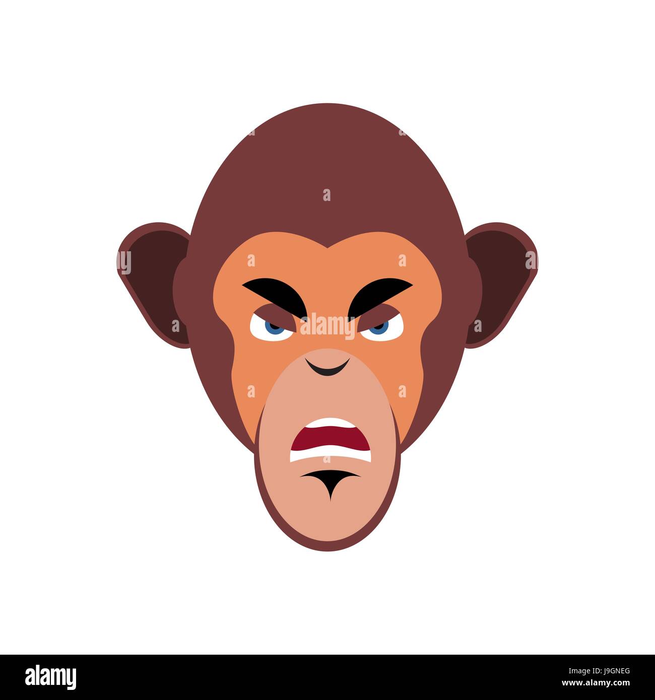Evil Monkey Face Cartoon