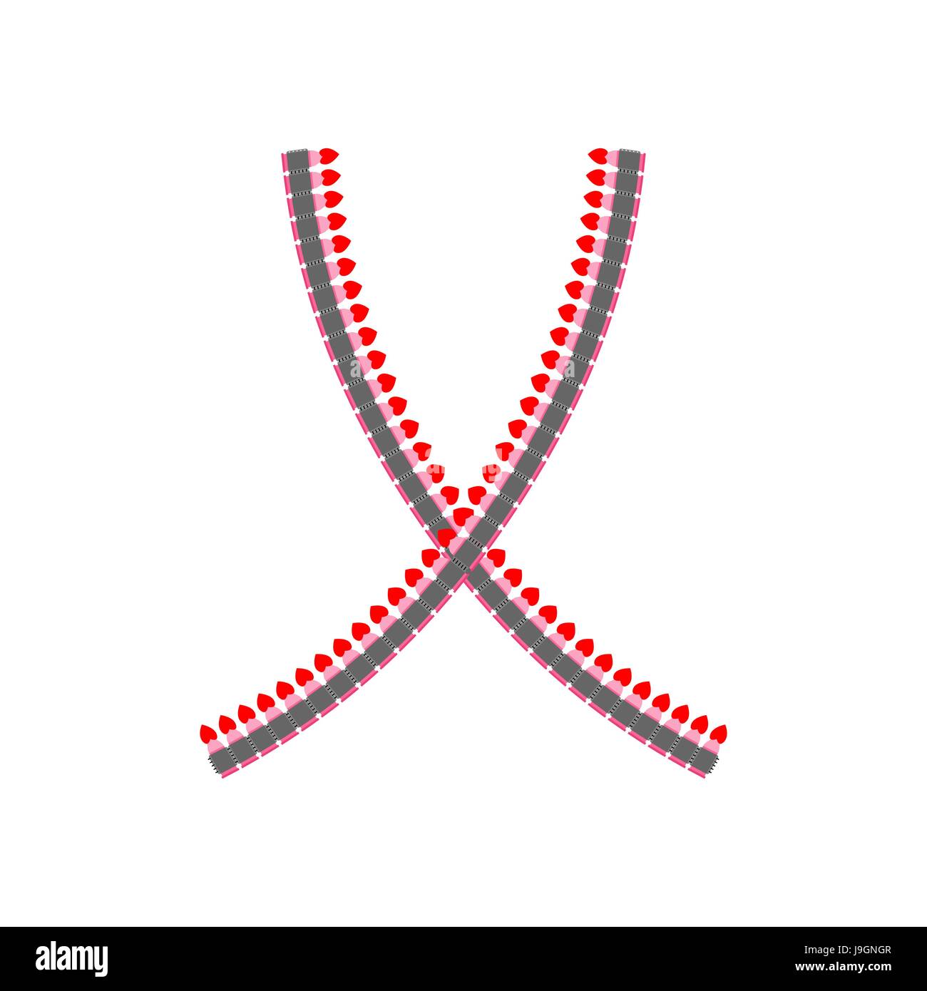 Machine-gun belt of love. Bullets from heart. Cupid Weapons ...