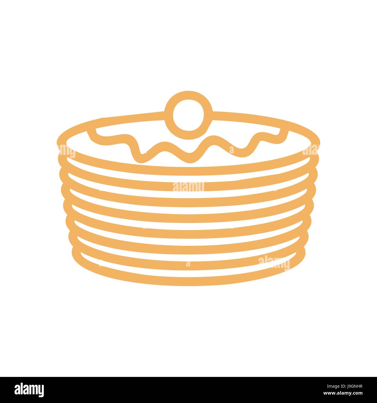 Pancakes line icon. Symbol for bakery. Production bread ingredient ...