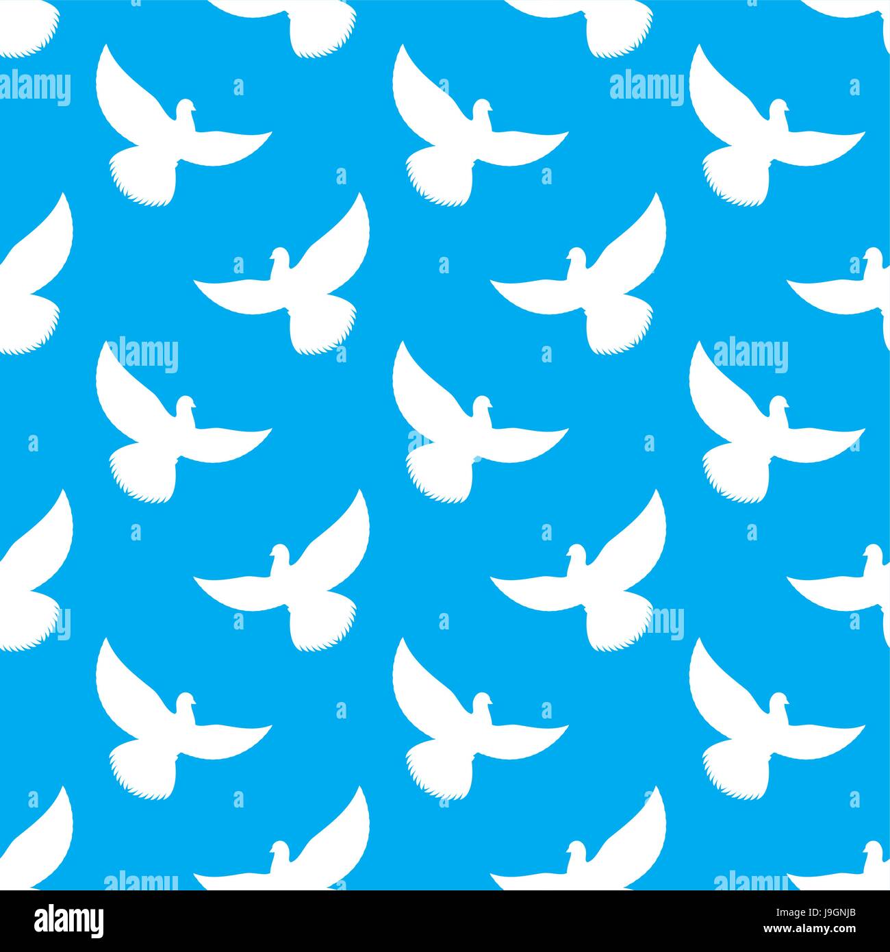 White dove seamless pattern. Pigeons flying background. Birds in sky ...