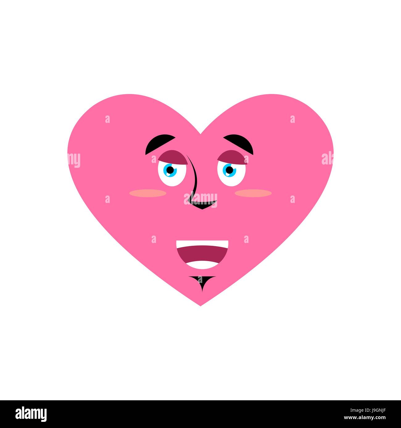 Love happy Emoji. Heart merry emotion Isolated Stock Vector Image & Art ...