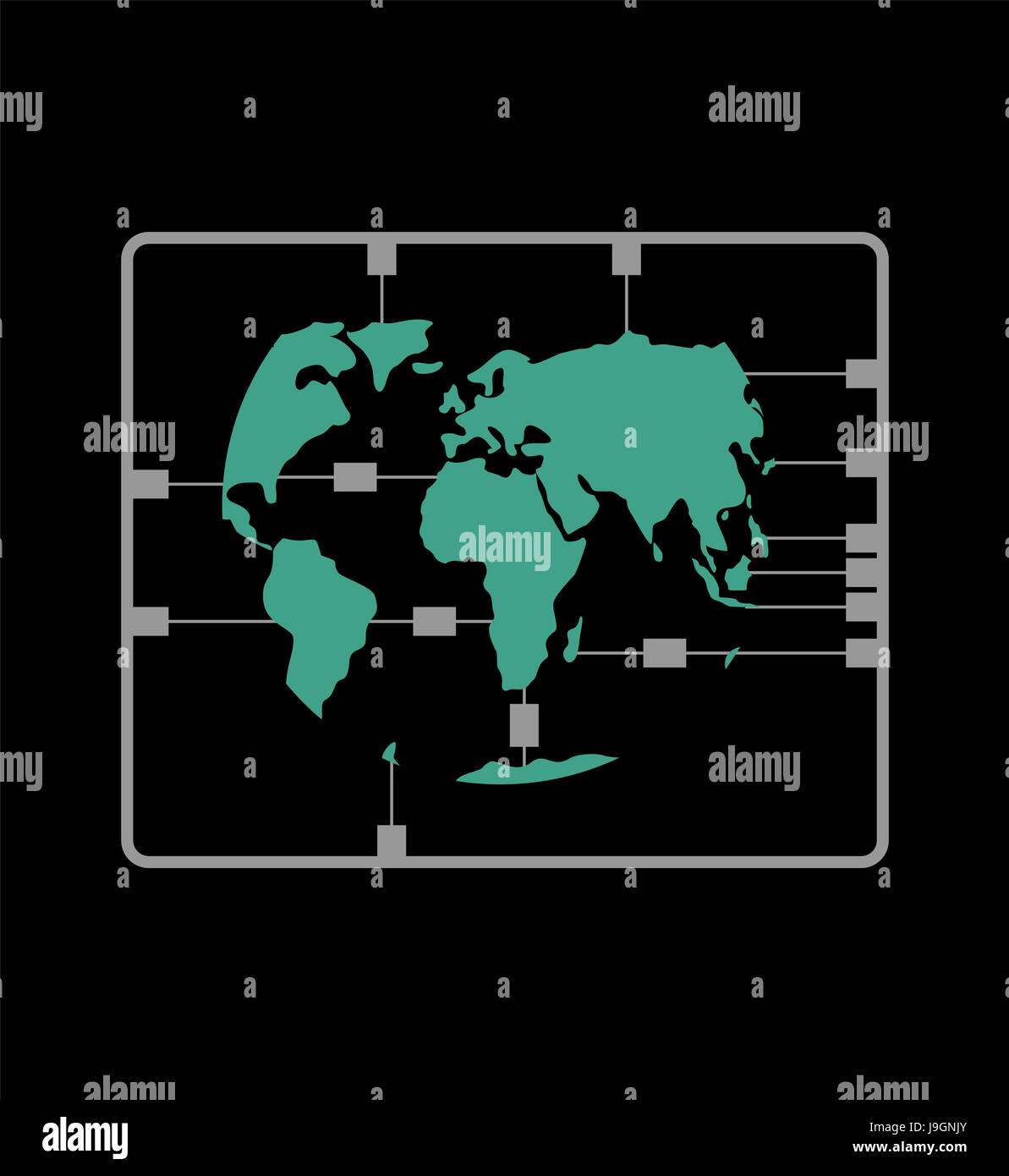 Earth map plastic model kit. Continents sushi set Stock Vector Image ...