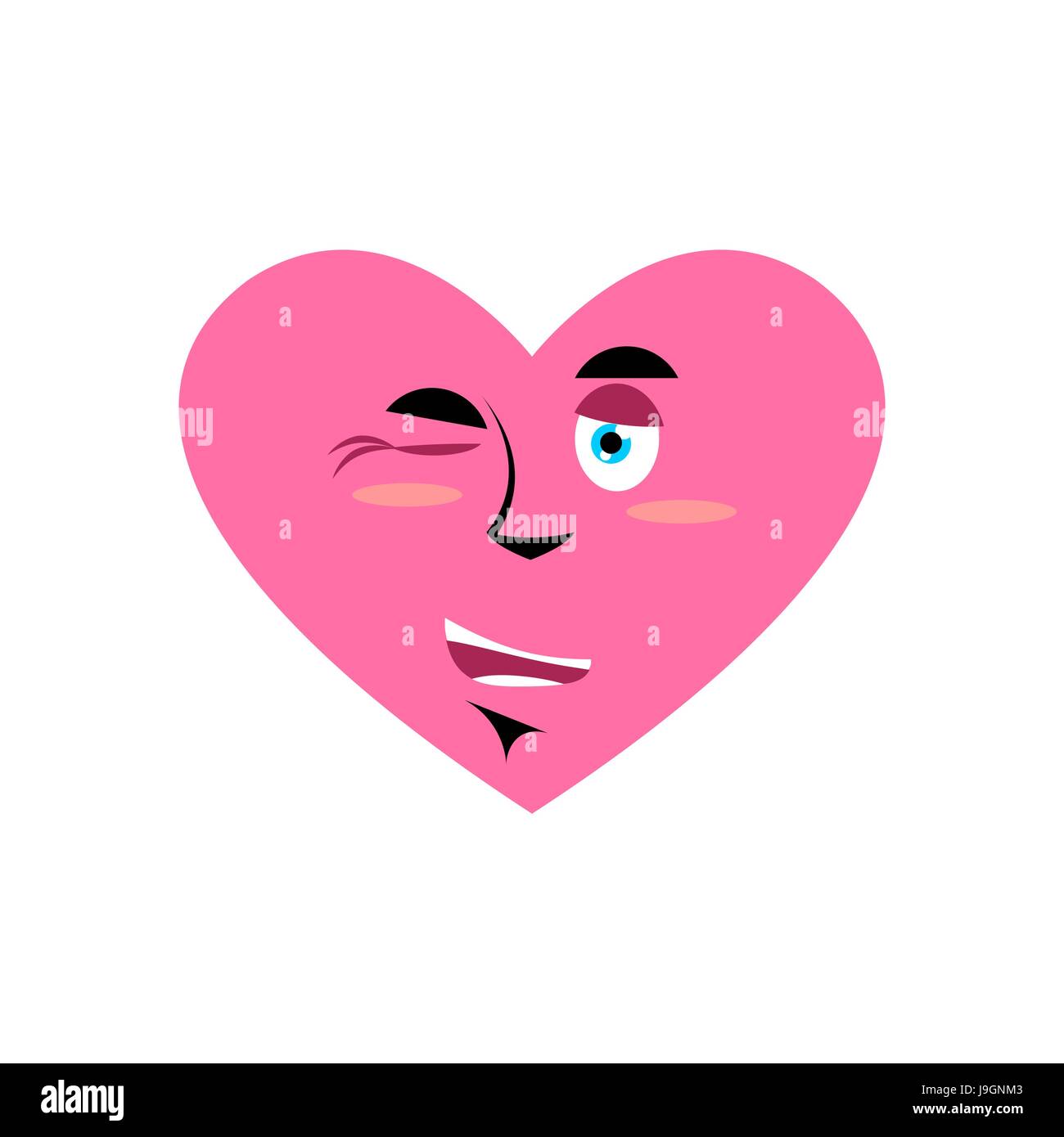 Love winking Emoji. Heart happy emotion Isolated Stock Vector Image ...