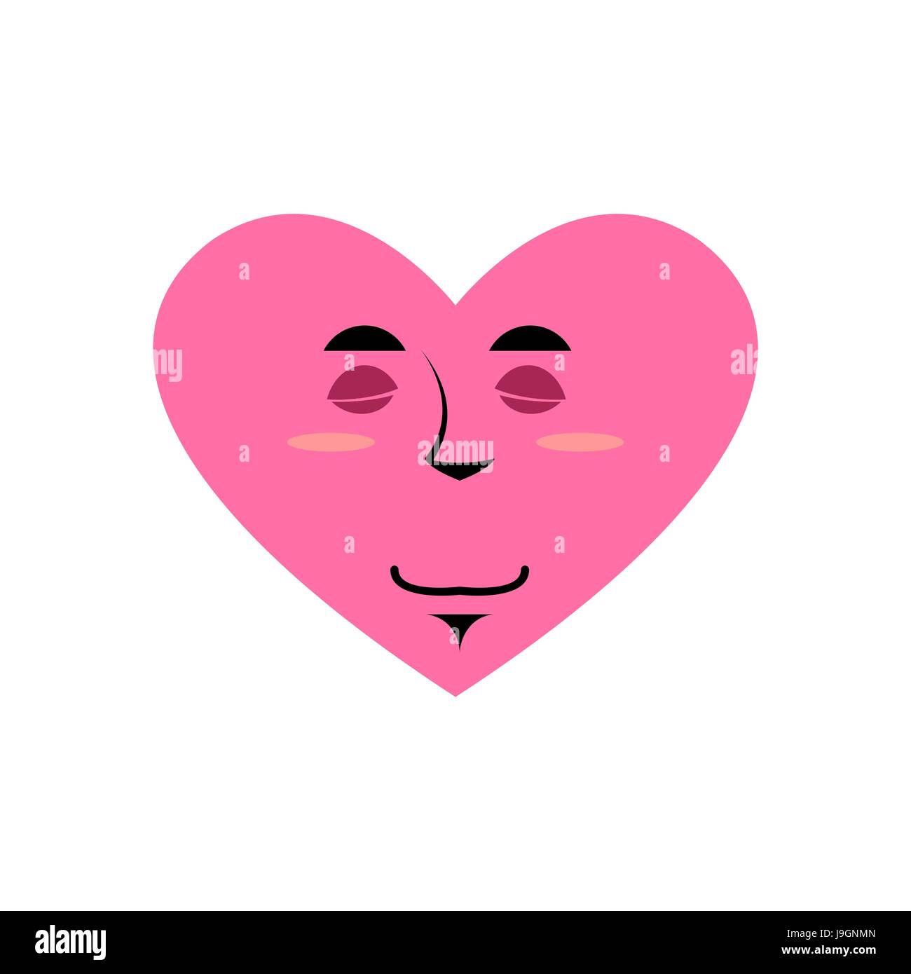 Love Sleeping Emoji. Heart asleep emotion Isolated Stock Vector Image ...