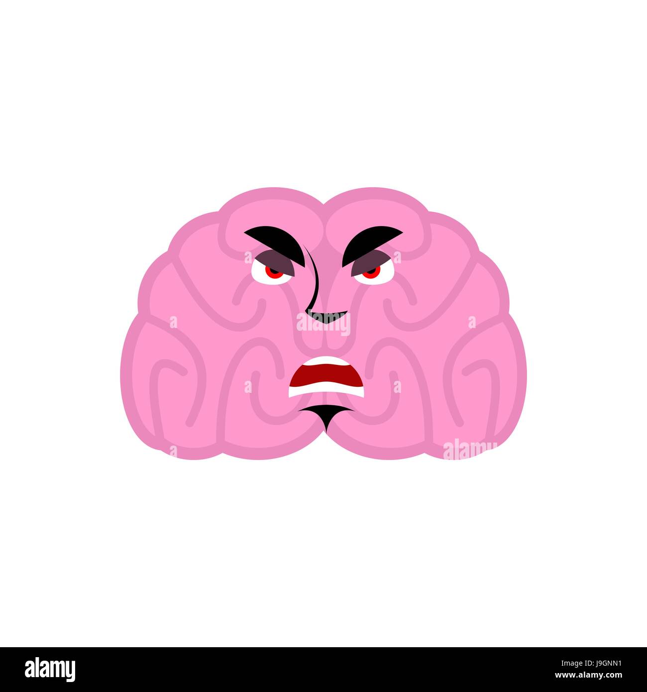 brain angry emotion. Human brains Emoji evil. Isolated Mind Stock ...