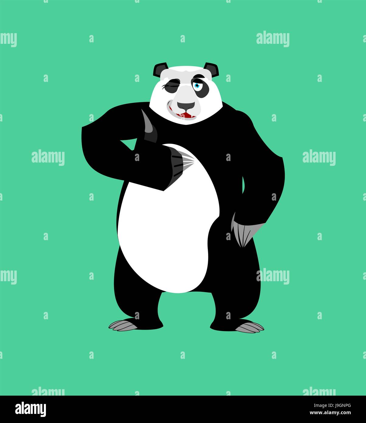 Panda winking Emoji. Chinese bear happy emotion isolated Stock Vector ...