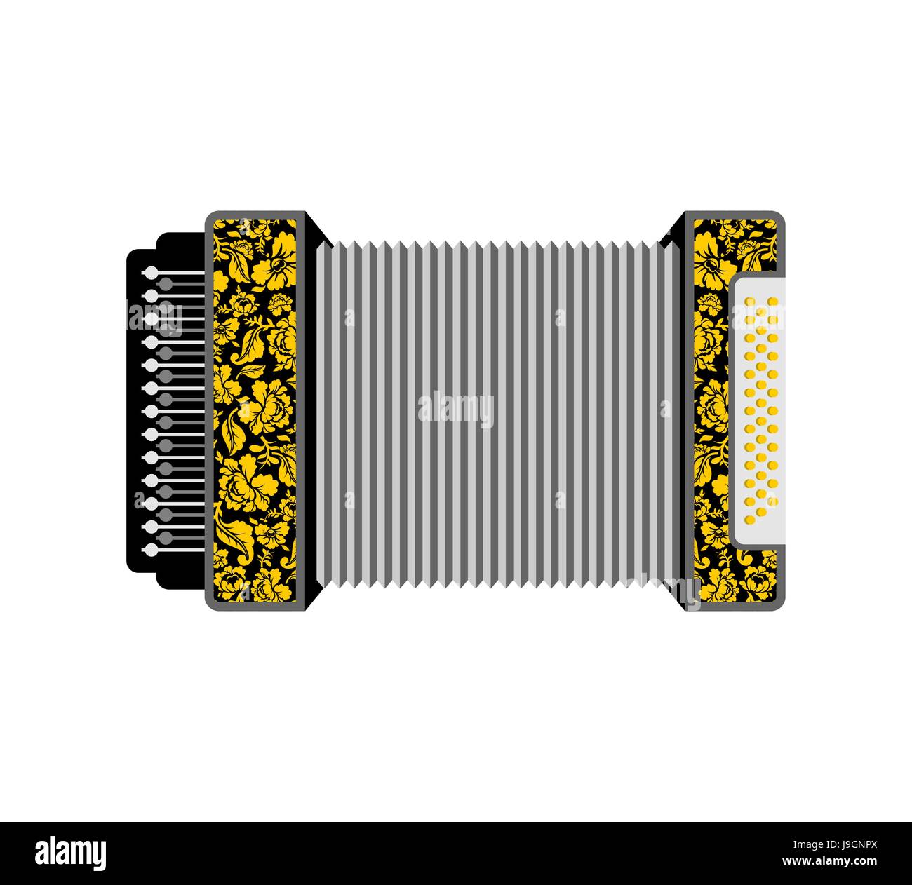 Accordion isolated. Russian National Folk Musical Instruments Stock ...