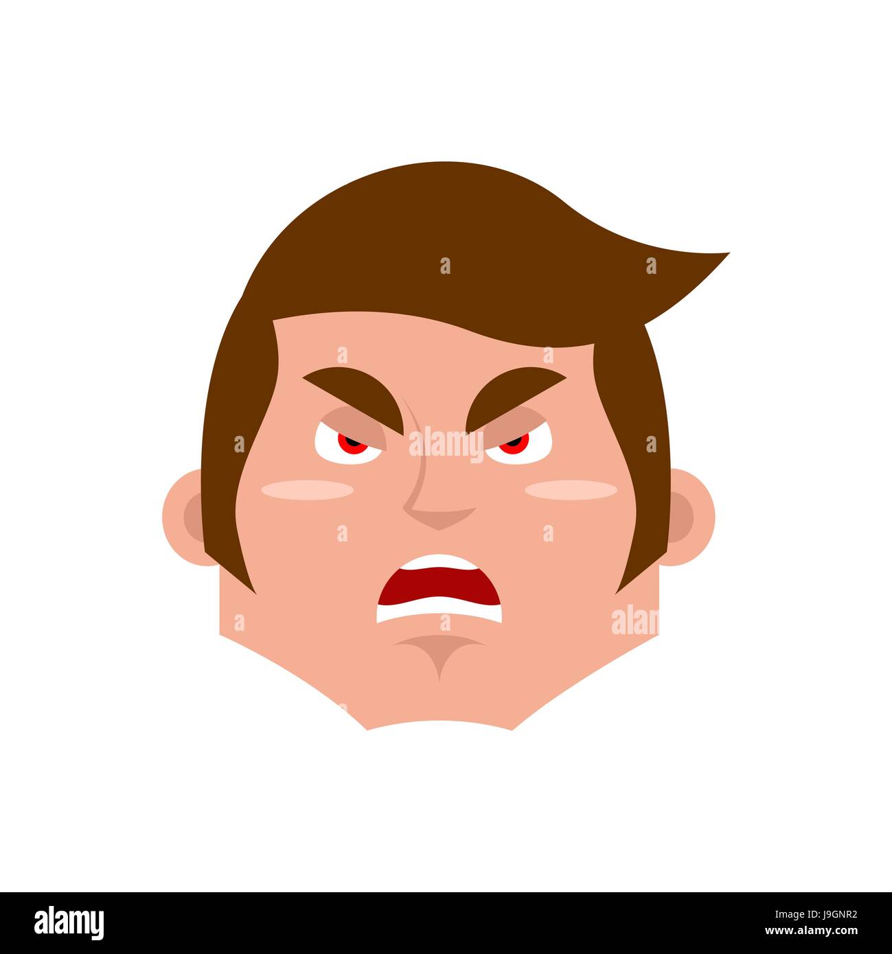 Guy angry Emoji. boy aggressive emotion isolated. young man face Stock ...