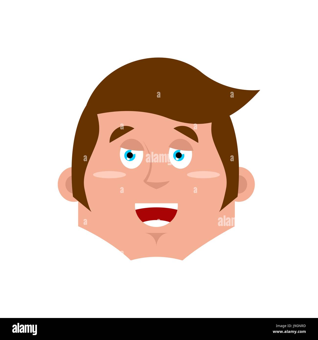 Guy happy Emoji. boy merry emotion isolated. young man face Stock ...