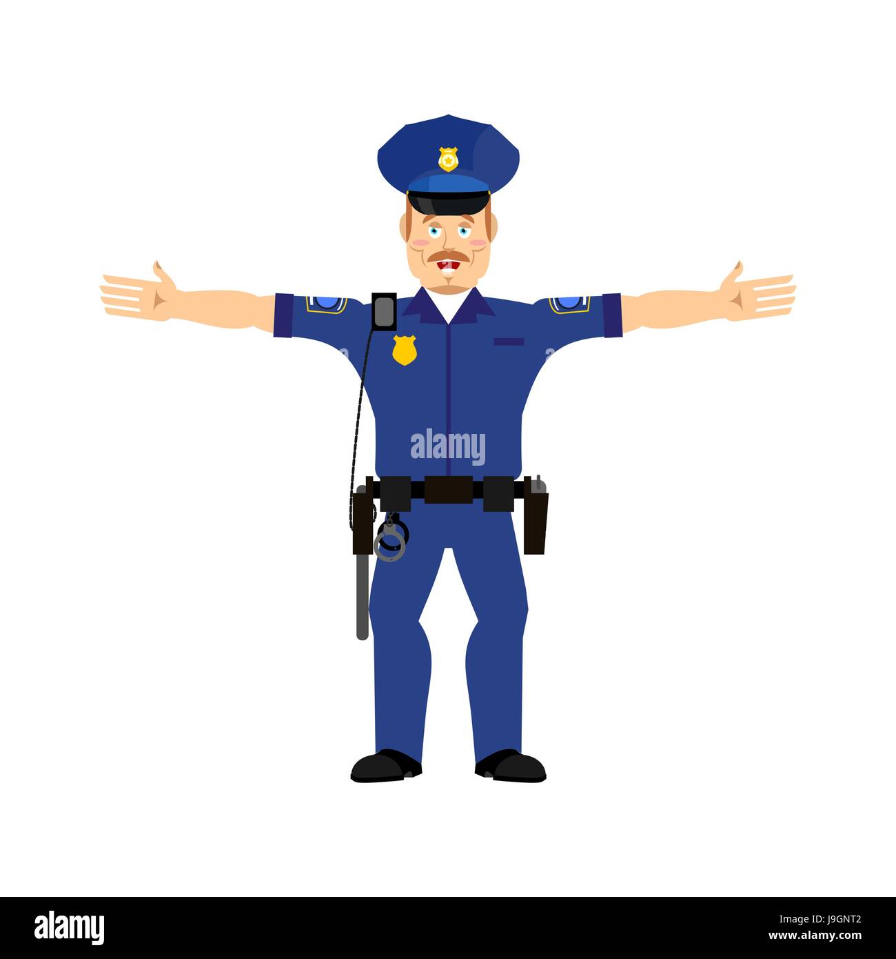 Happy male security guard Cut Out Stock Images & Pictures - Alamy