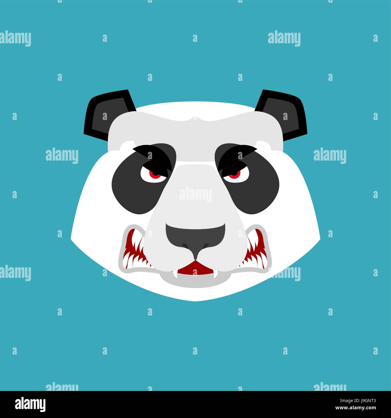 Panda angry Emoji. Chinese bear Aggressive emotion isolated Stock ...