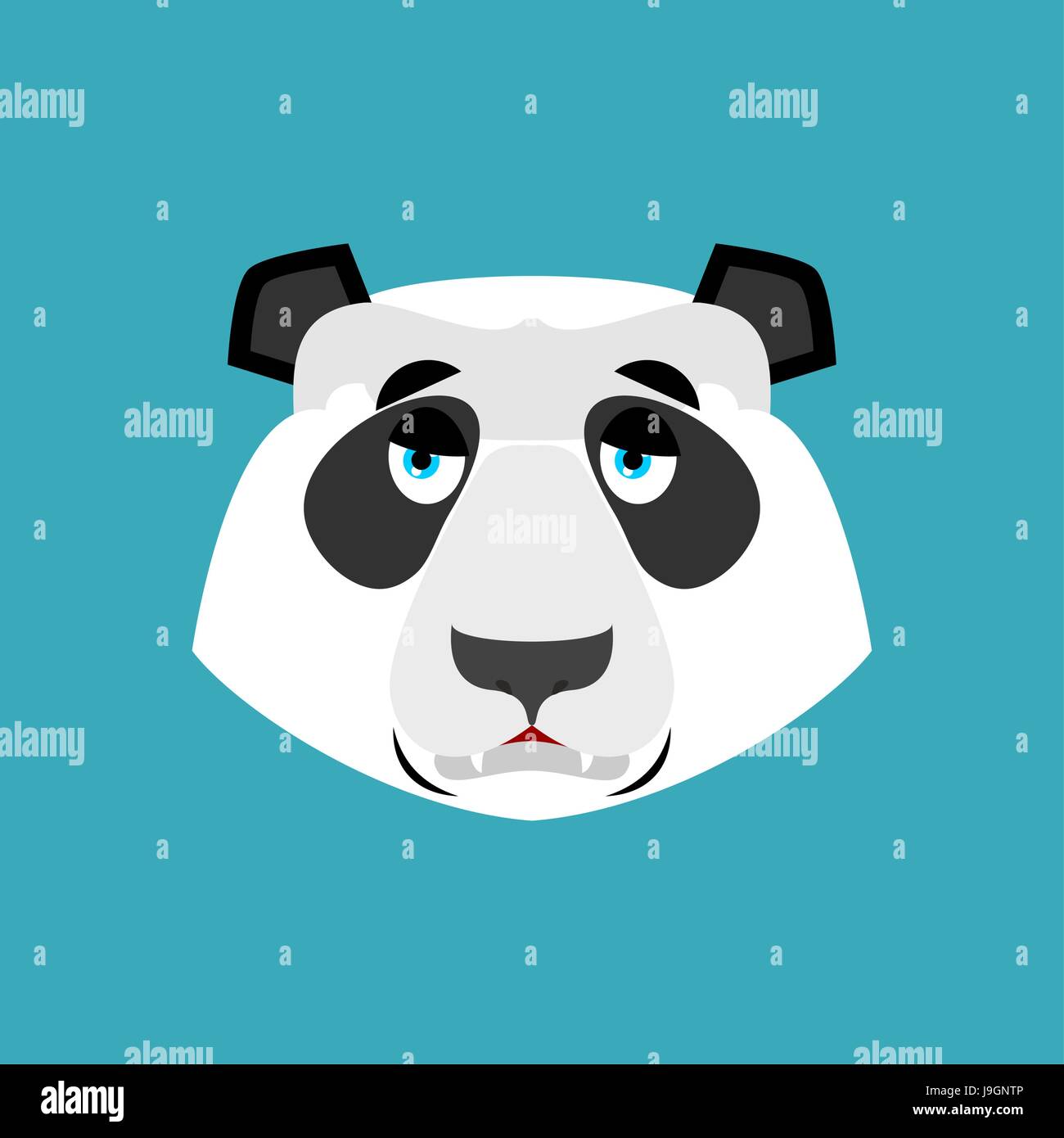 Panda sad Emoji. Chinese bear sadness emotion isolated Stock Vector ...
