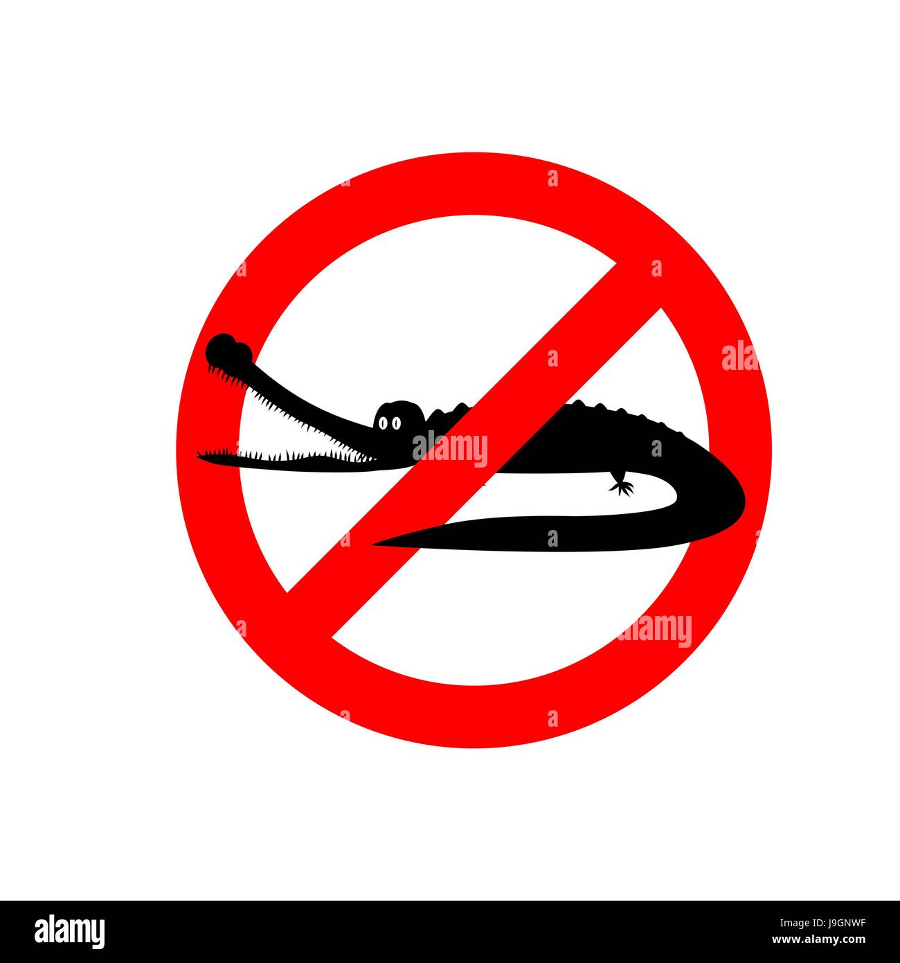 Caution sign alligator warning Stock Vector Images - Alamy