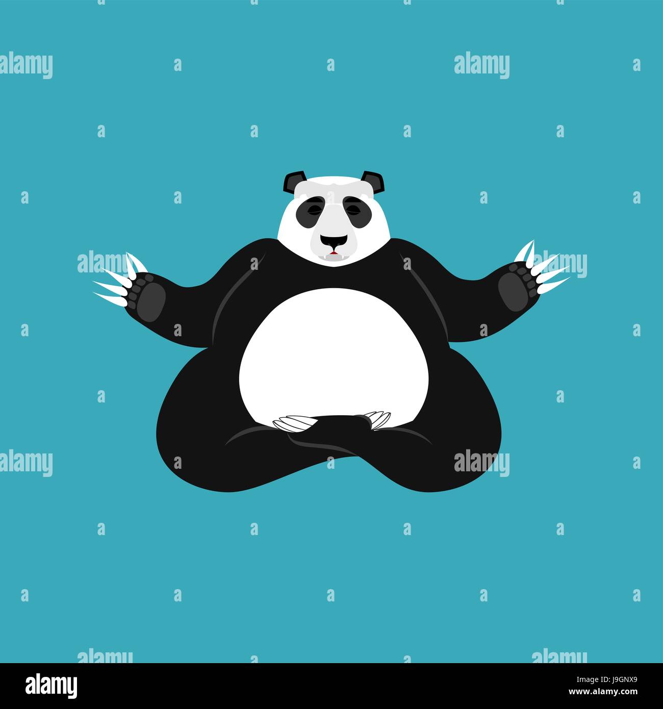 Panda Yoga. Chinese bear yogi. Animal zen and relax Stock Vector Image ...