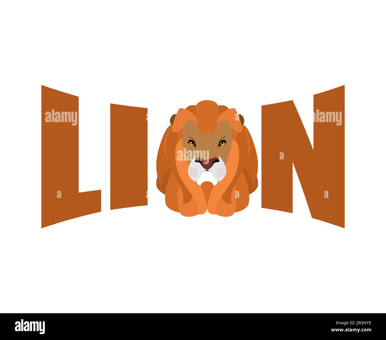 Lion logo. Leo emblem lettering. head predator and letters Stock Vector ...