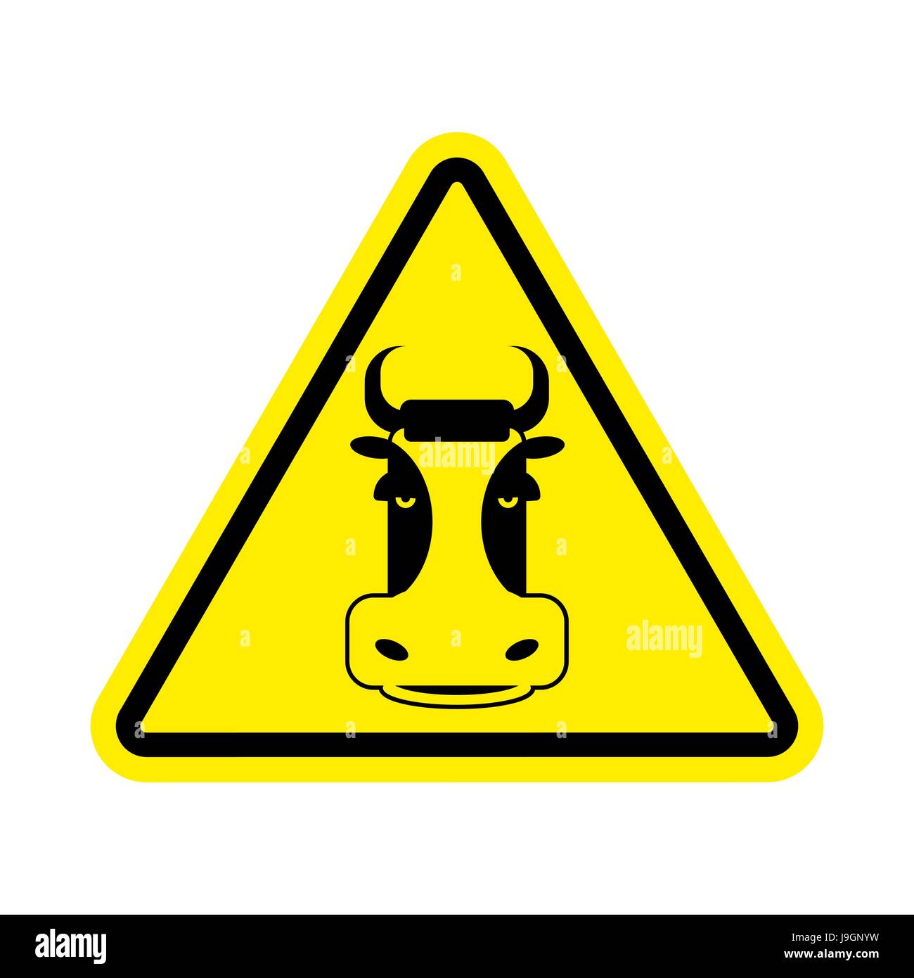 Cow road warning sign alert hi-res stock photography and images - Alamy