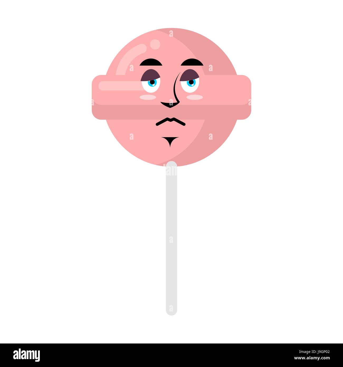 Lollipop sad Emoji. Candy on stick sorrowful emotion isolated Stock ...