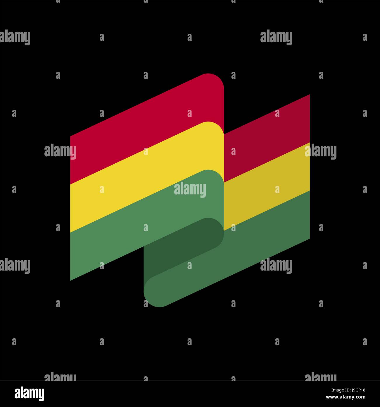 Bolivia flag ribbon isolated. Bolivian tape banner. National symbol of ...