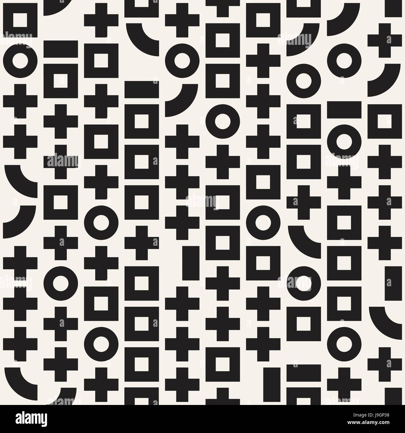 Vector random shapes seamless pattern. Modern stylish irregular texture ...