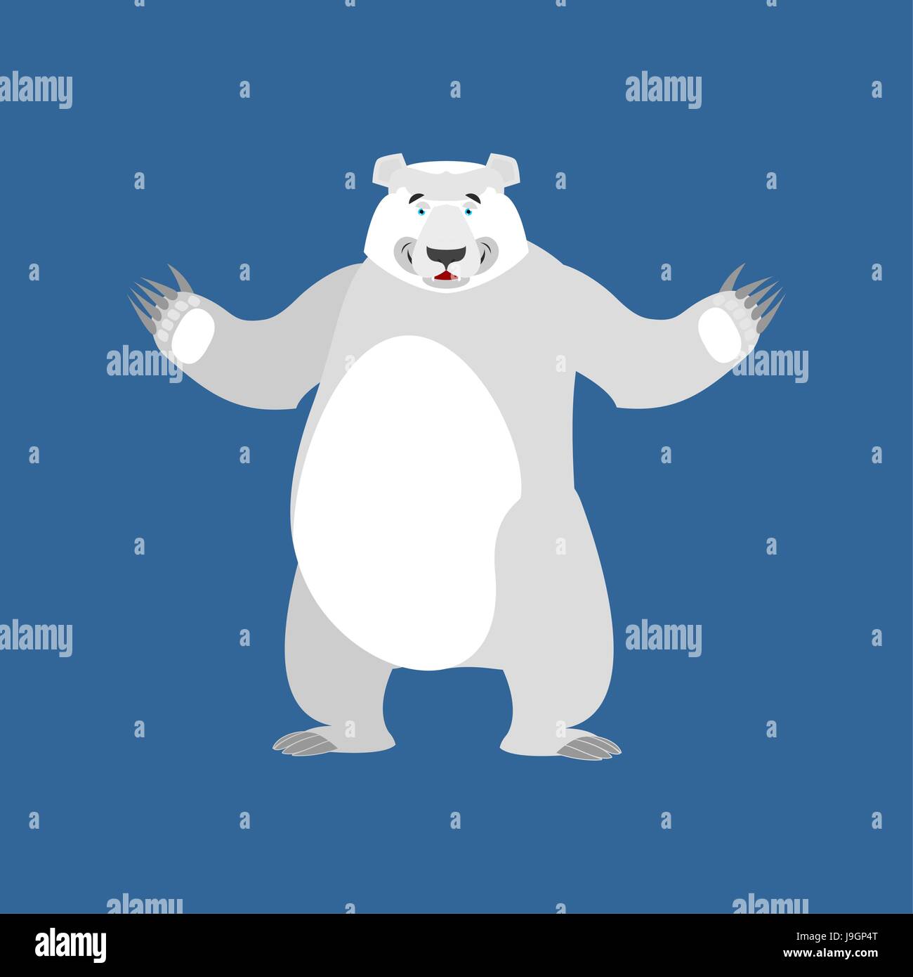 Polar Bear happy Emoji. Wild animal Arctic and Antarctic. Merry Emotion ...