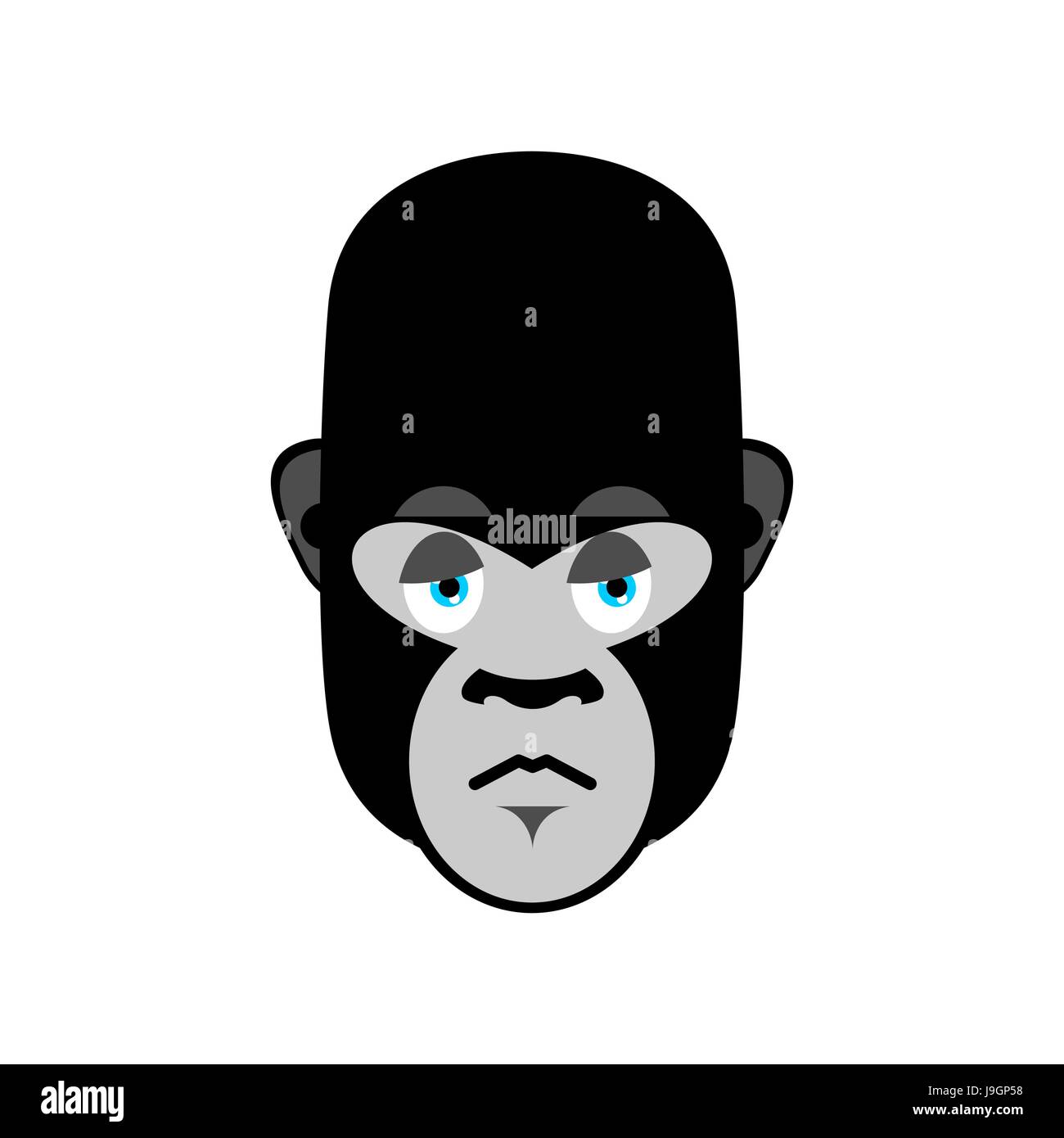 Gorilla sad Emoji. Monkey dull emotion isolated Stock Vector Image ...