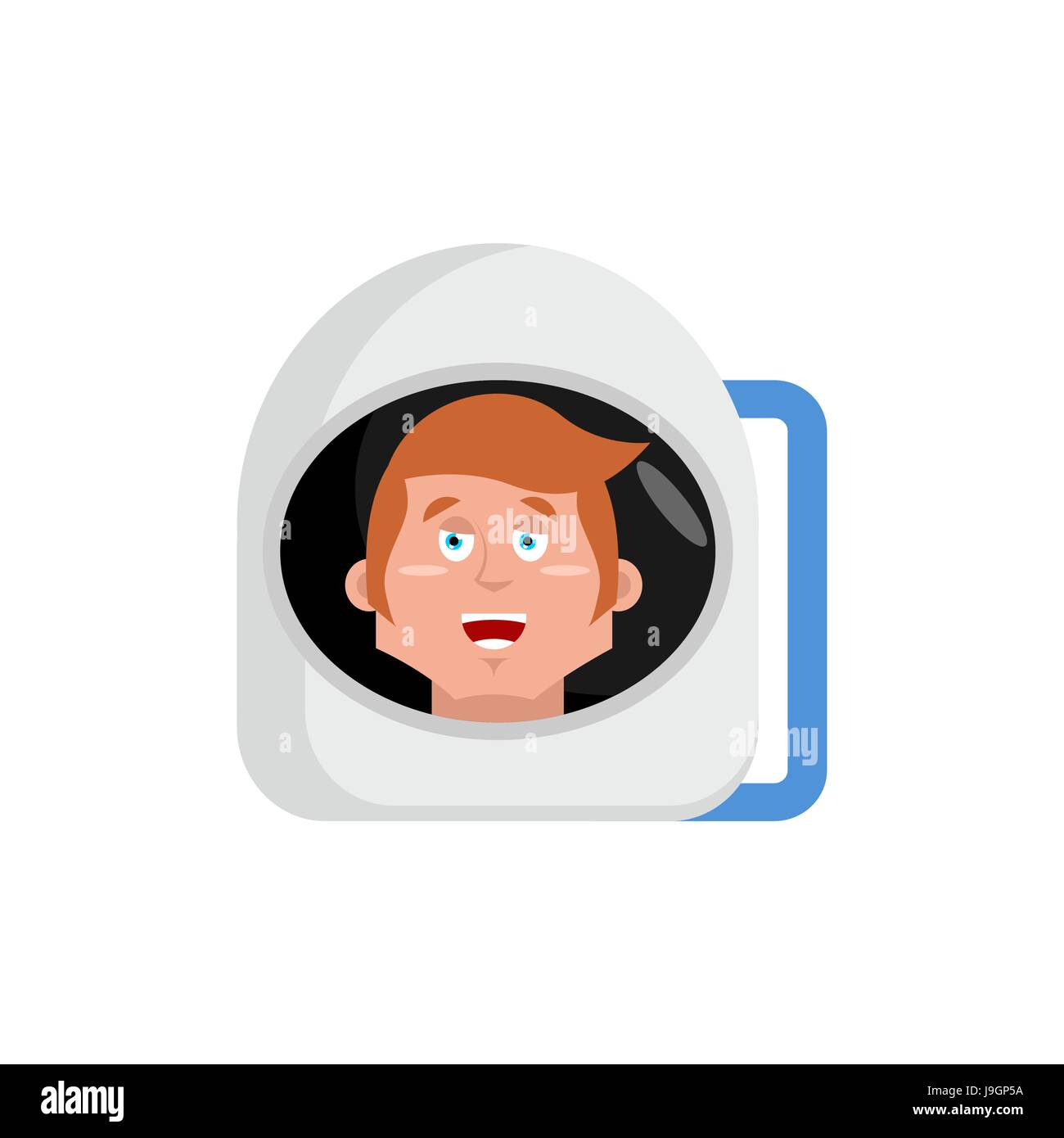Astronaut happy Emoji. Cosmonaut merry emotion isolated Stock Vector ...
